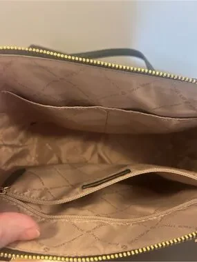 Michael Kors | Bags | Michael Kors Green Saffiano Leather Tote With ...
